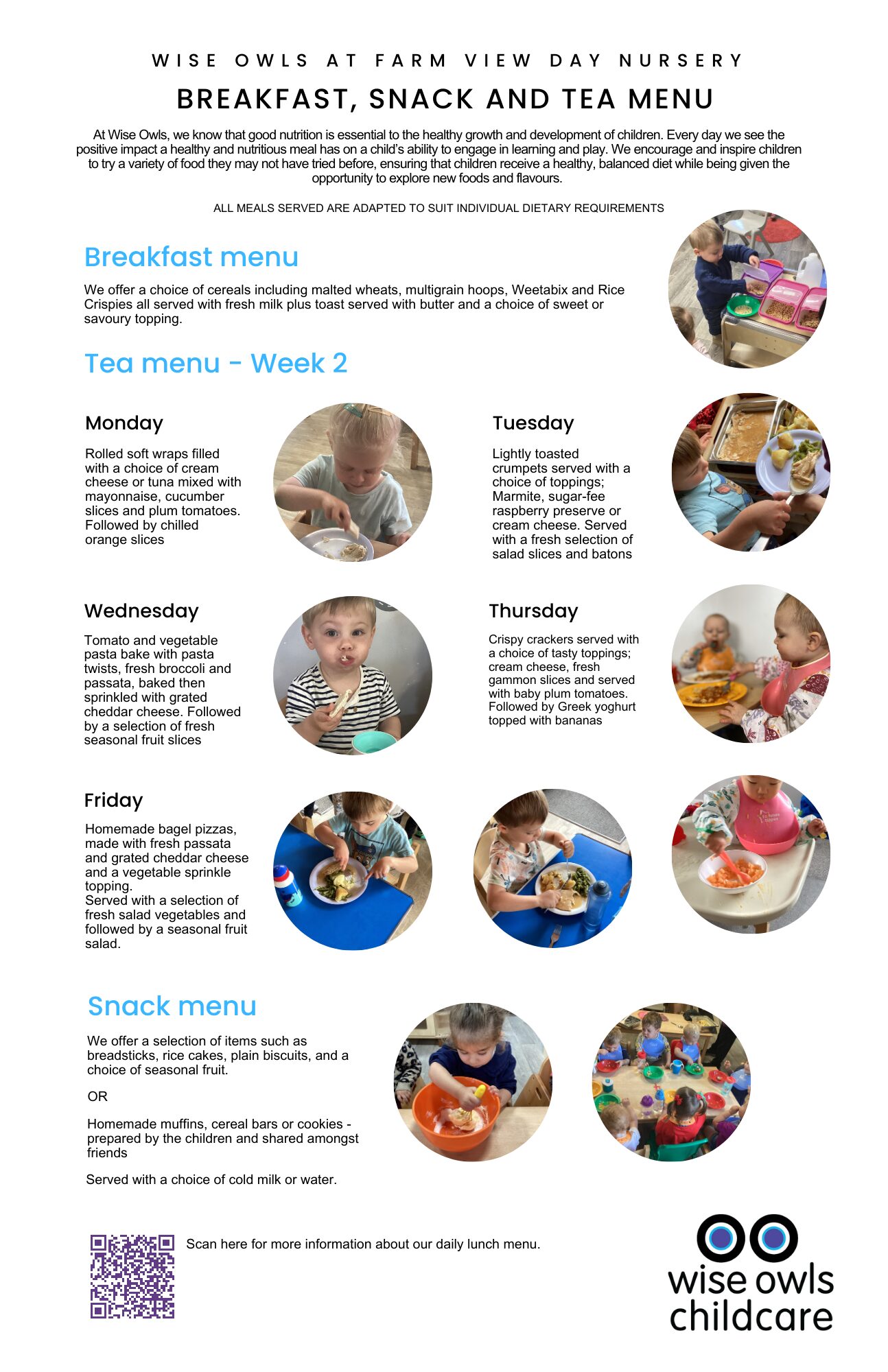 Meals and Nutrition Shared - Wise Owls Childcare