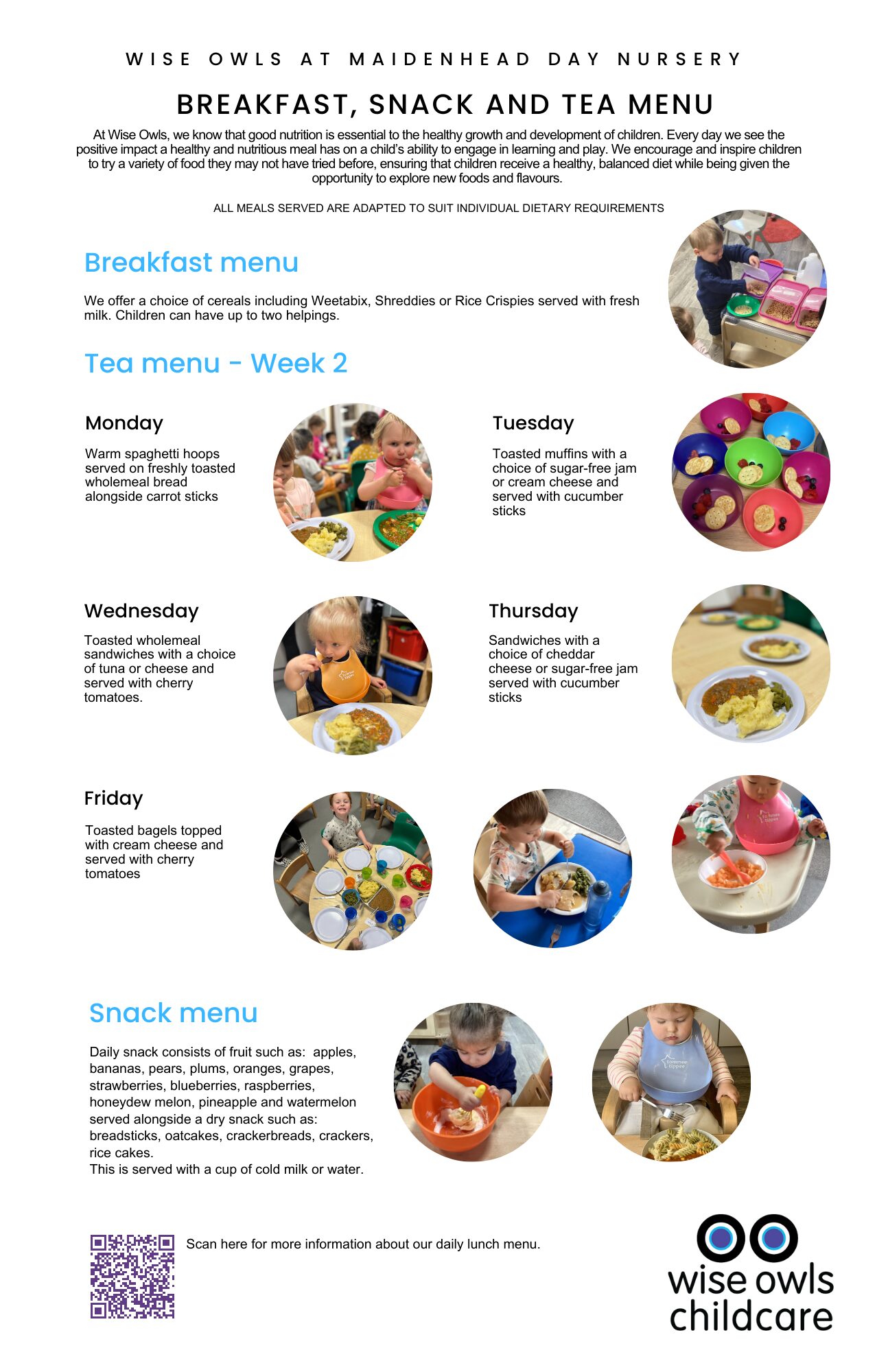 Meals and Nutrition Shared - Wise Owls Childcare